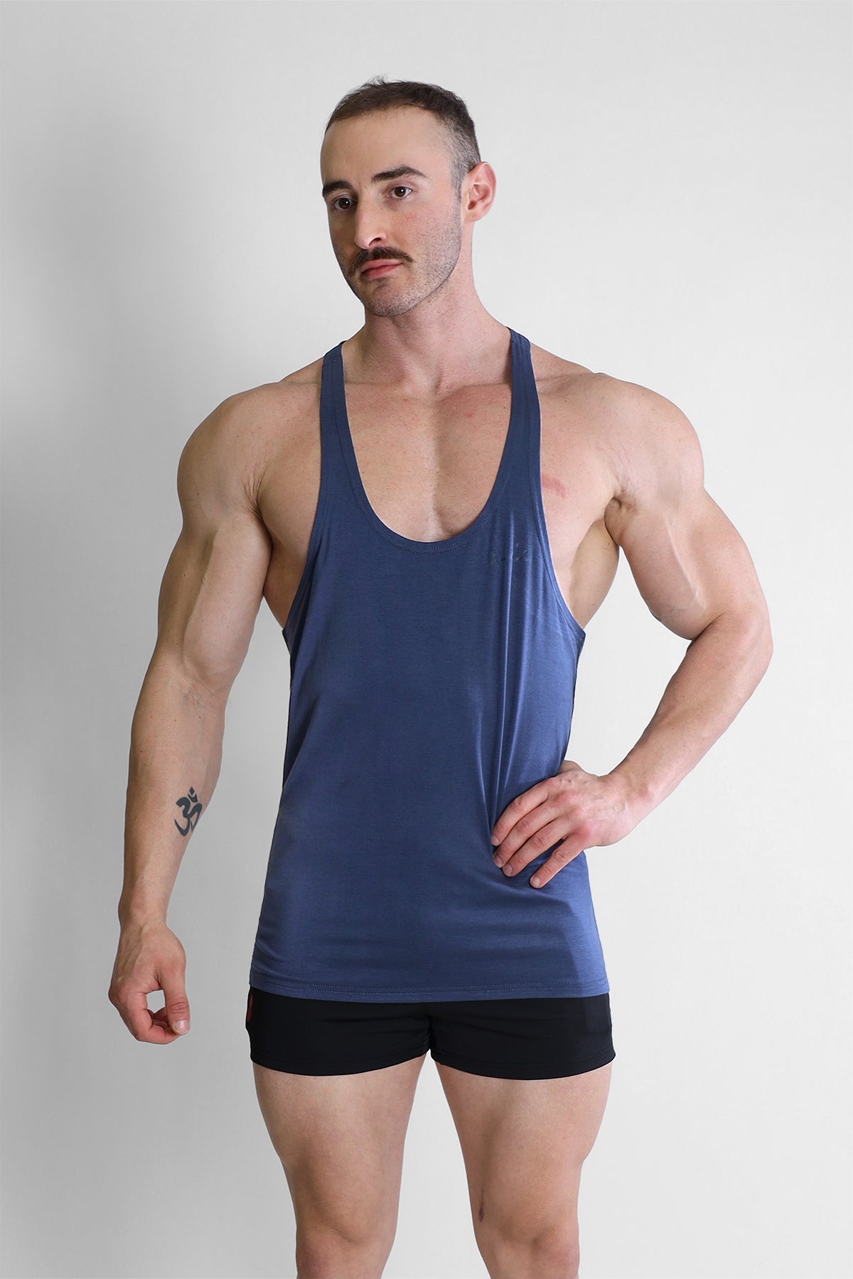 Gym Bae Classic Workout Stringer - Navy – JJ Malibu 🌎